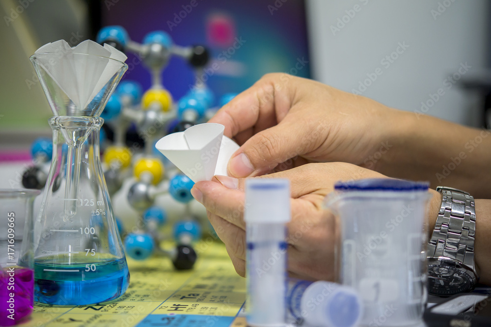 Scientists Folding Filter Paper Use Chemical Stock Photo, 52% OFF