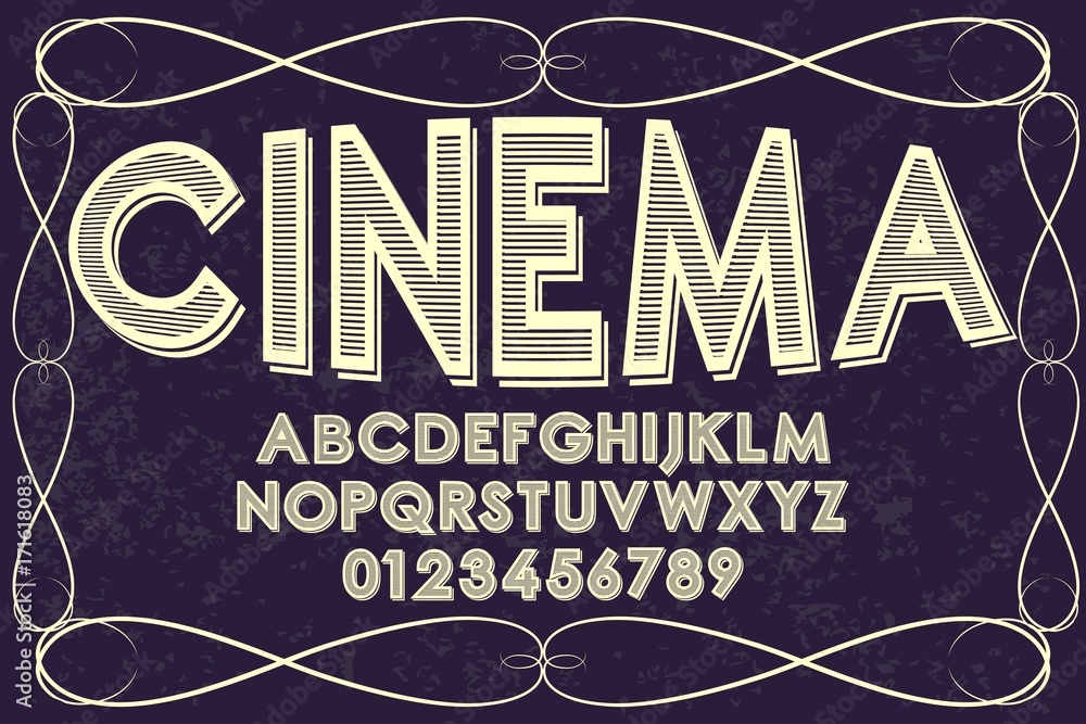 Font handcrafted vector script alphabet font vintage old style and ...