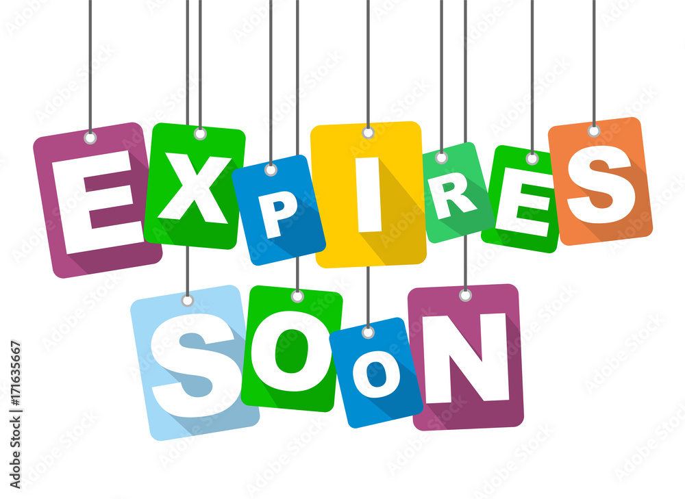 Colorful vector flat design background expires soon. It is well adapted ...