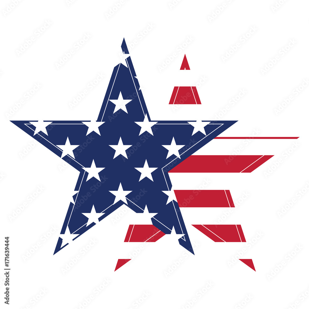 Pair of american stars on a white background, Vector illustration Stock ...