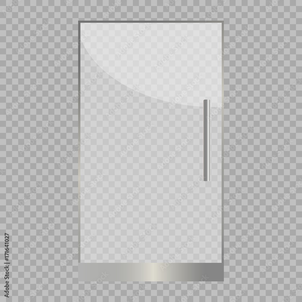 Transparent glass door, isolated, vector illustration Stock Vector ...