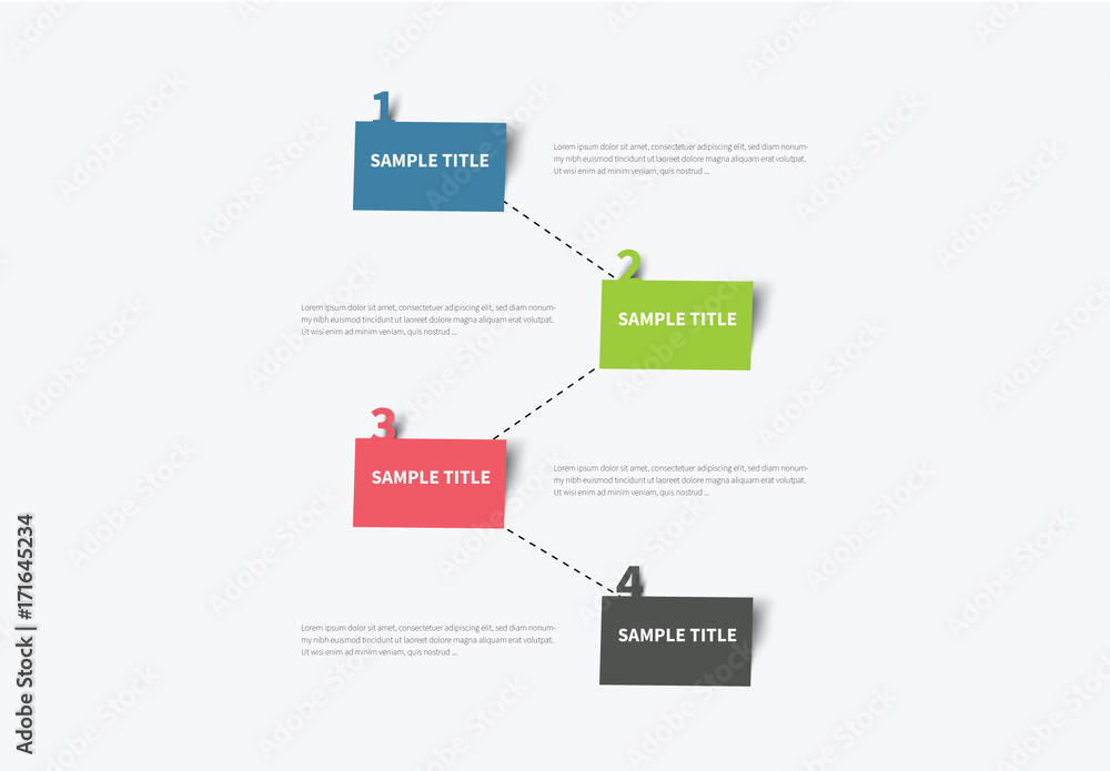 Four Section Vertical Timeline Infographic Layout 1 Stock Template ...