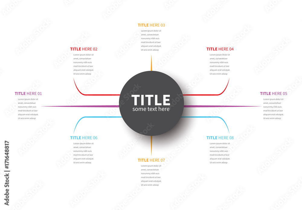 Central Point Infographic Layout 1 Stock Template | Adobe Stock