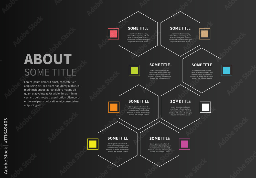 Eight Section Hexagon Infographic Layout 1 Stock Template | Adobe Stock