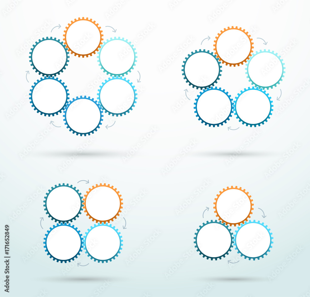 Infographic Business Metaphor Linked Cog Cycles A Stock Vector | Adobe ...