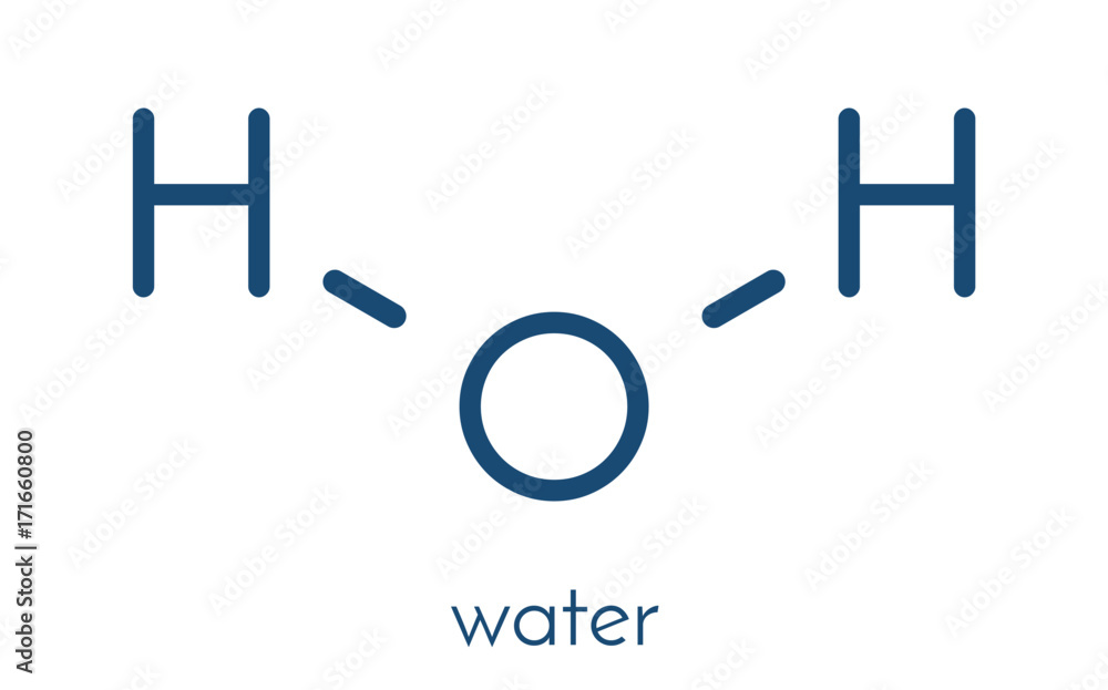 Water H2o Molecule Skeletal Formula Stock Vector Adobe Stock