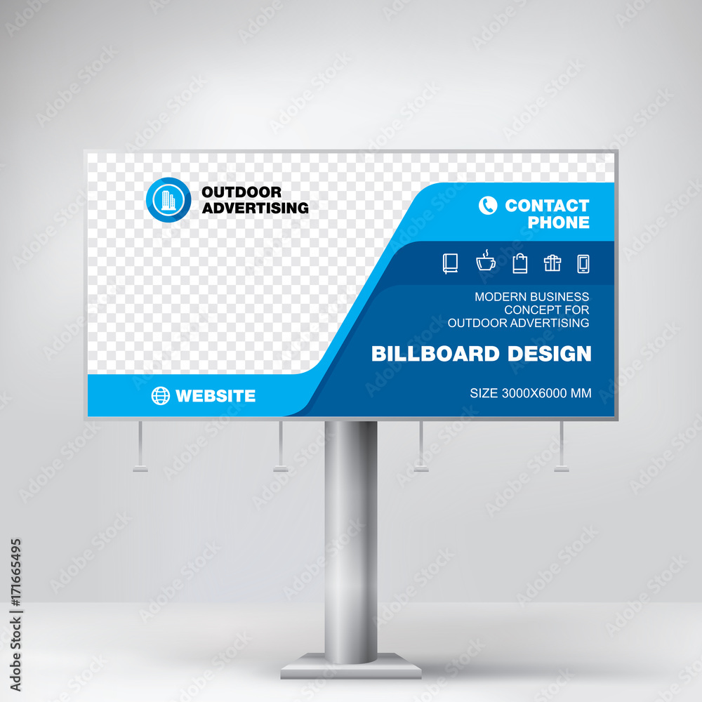 Billboard design, graphic template for placement advertising, ready ...