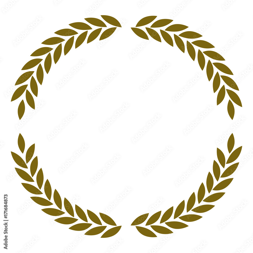 arch of leaves in set double on white background vector illustration ...