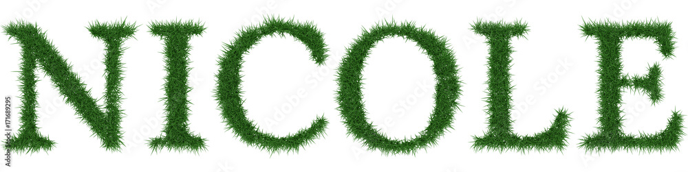 Nicole - 3D rendering fresh Grass letters isolated on whhite background ...