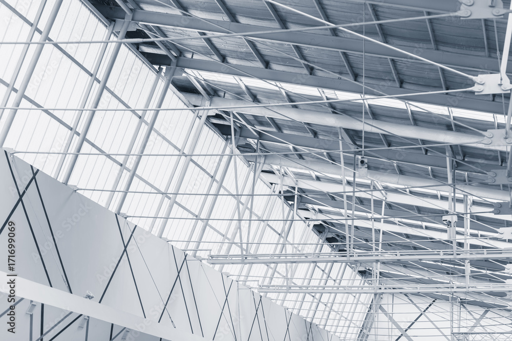 interior metal frame structure with translucent roof for eco saving ...