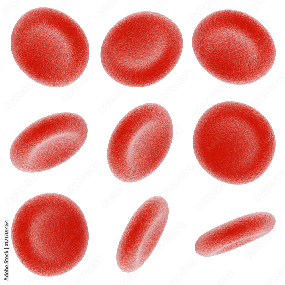 Blood Cell. 3d illustration of blood particles in focus. Stock ...