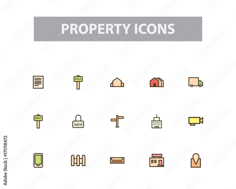 Property Vector Icons Stock Vector | Adobe Stock