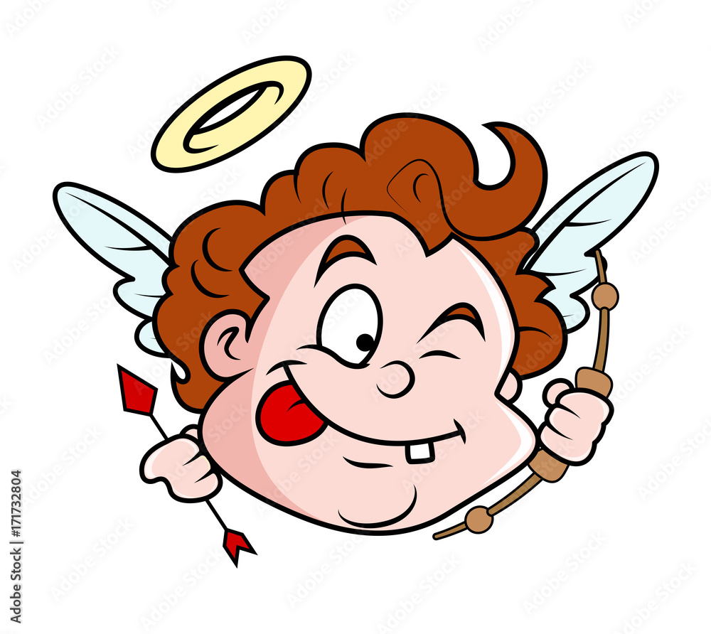 Teasing Funny Face - Cupid Character clip-art vector illustration Stock ...