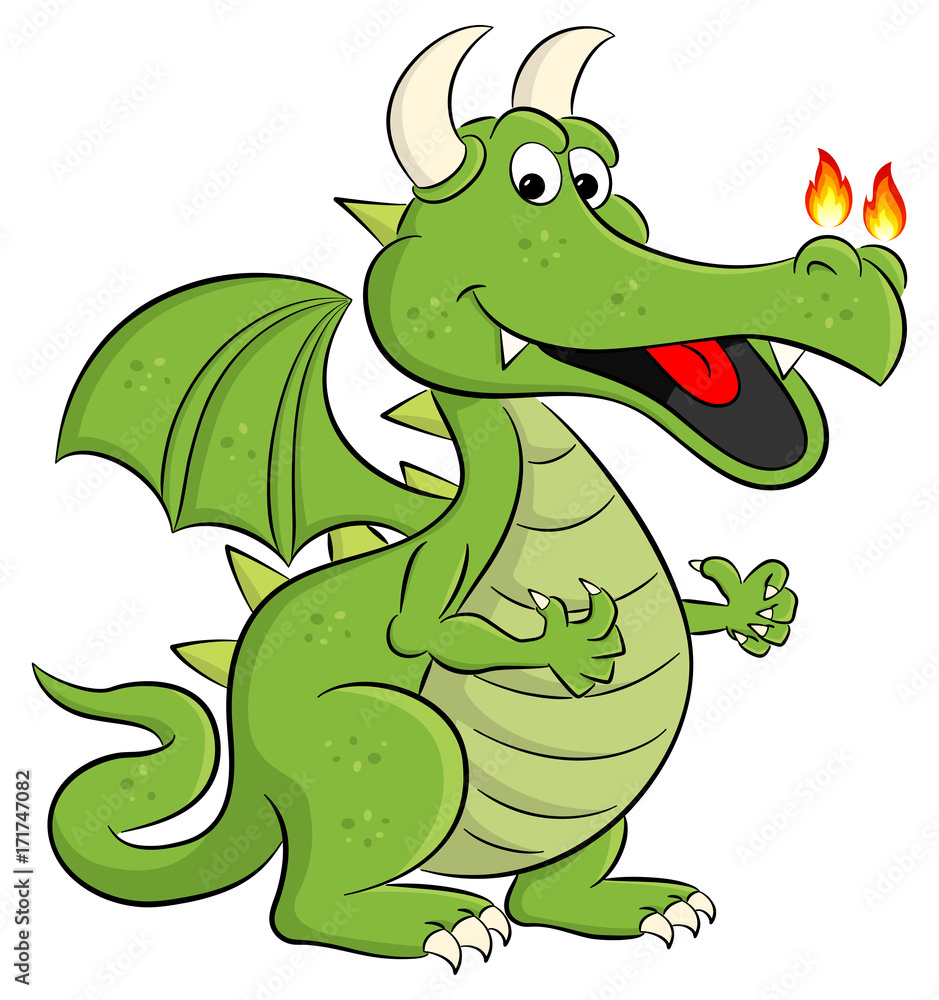 lachender Cartoon Drache Stock Vector | Adobe Stock