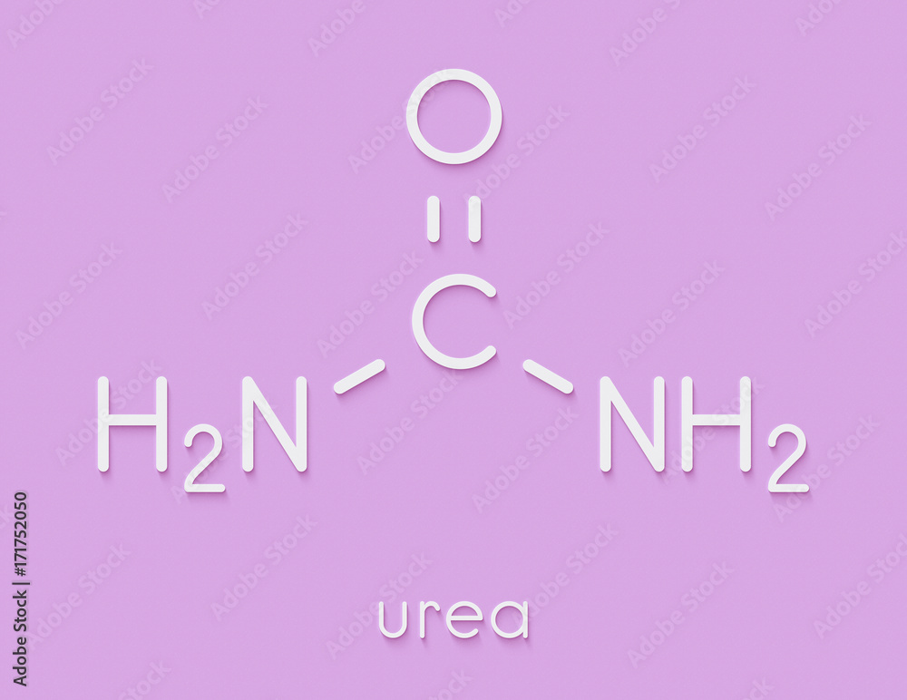 Urea (carbamide) molecule. Used in cosmetics, fertilizer; present in ...