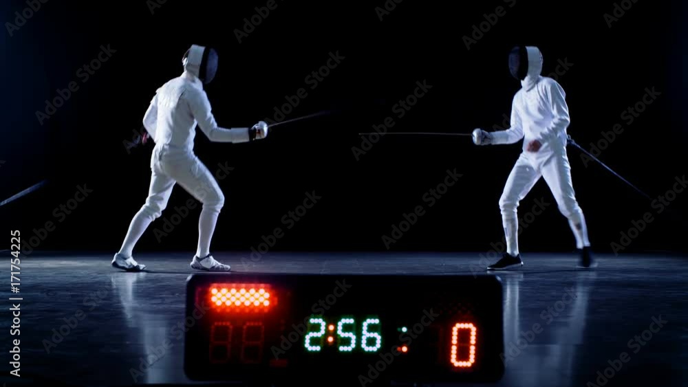 On the Championship Two Professional Fully Equipped Fencers Expertly ...