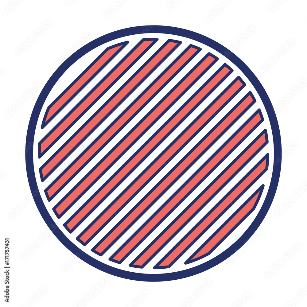 round emblem in color sections silhouette with stripes vector ...