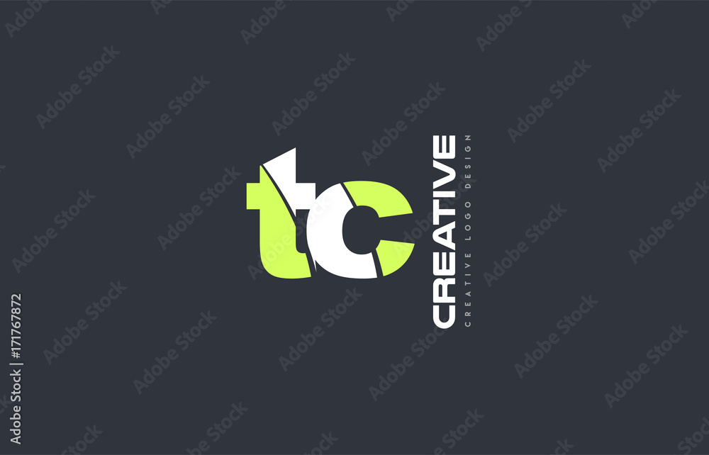 green letter tc t c combination logo icon company design joint joined ...