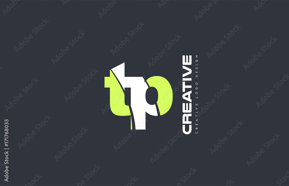 green letter tp t p combination logo icon company design joint joined ...