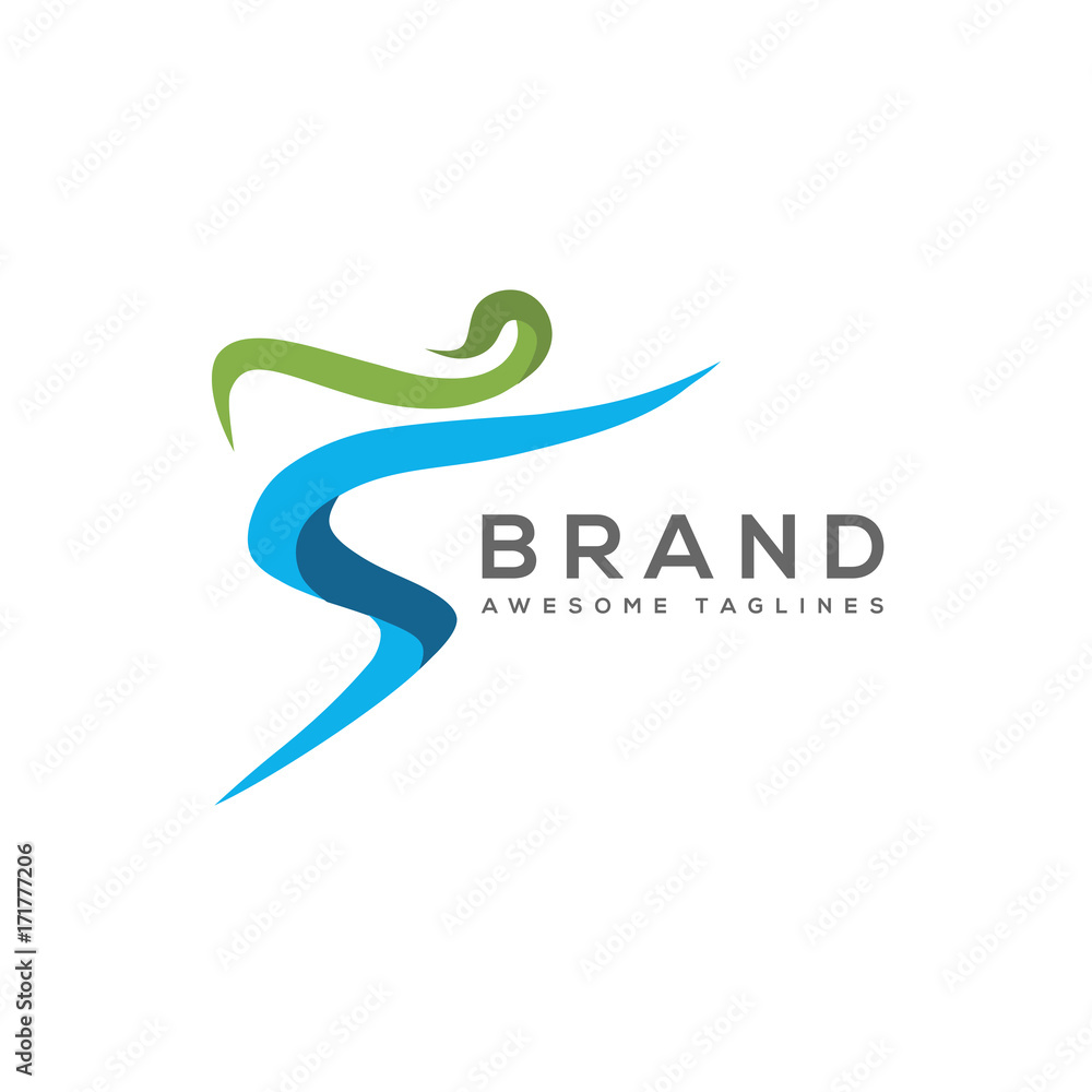Abstract human body symbol with colorful concept . Sport fitness ...