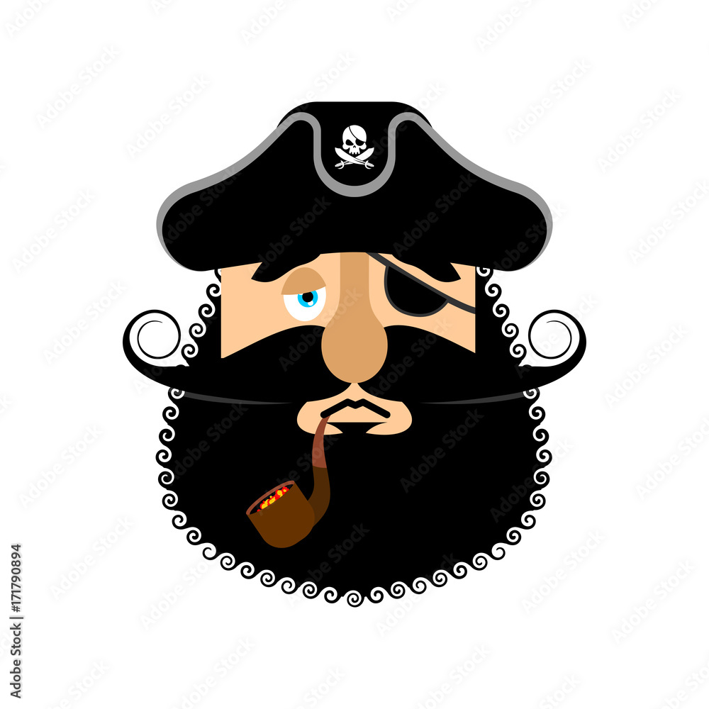 Pirate sad emoji head. Filibuster wailful emotion face. Buccaneer ...