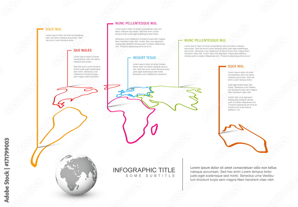World Line Map Infographic Layout 1 Stock Template | Adobe Stock