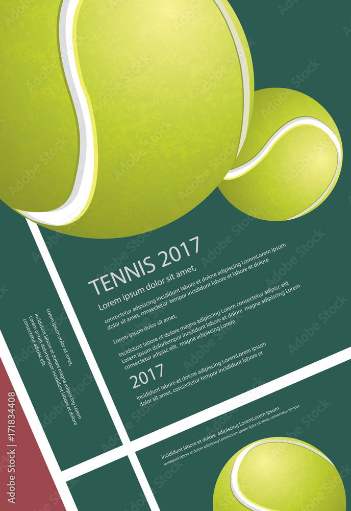 Tennis Championship Poster Vector illustration Stock Vector | Adobe Stock