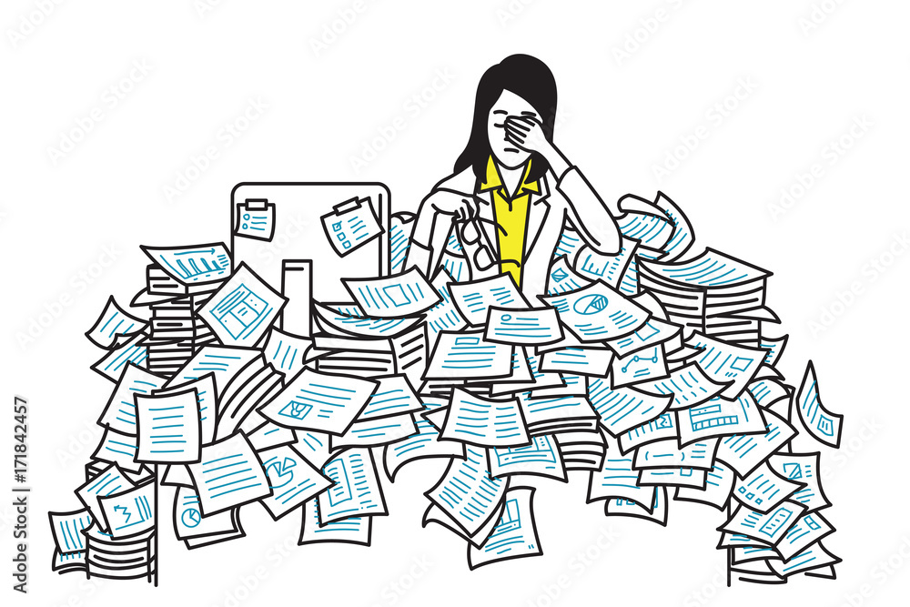 Very busy businesswoman Stock Vector | Adobe Stock