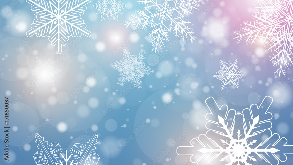 Christmas background with snowflakes Stock Vector | Adobe Stock