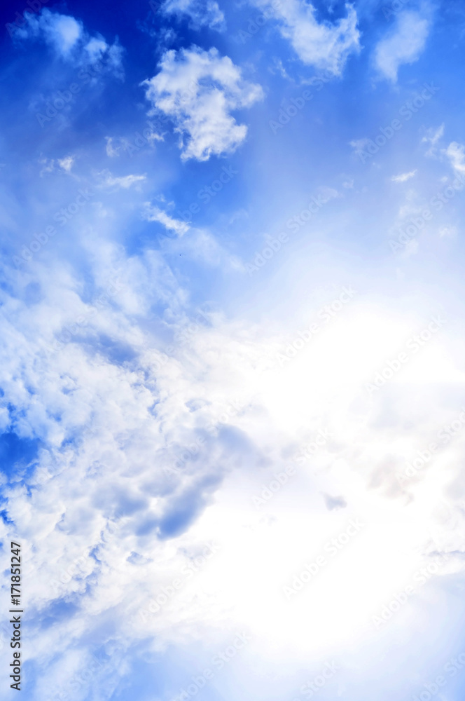 Divine mystical sky with rays of light like background Stock Photo ...