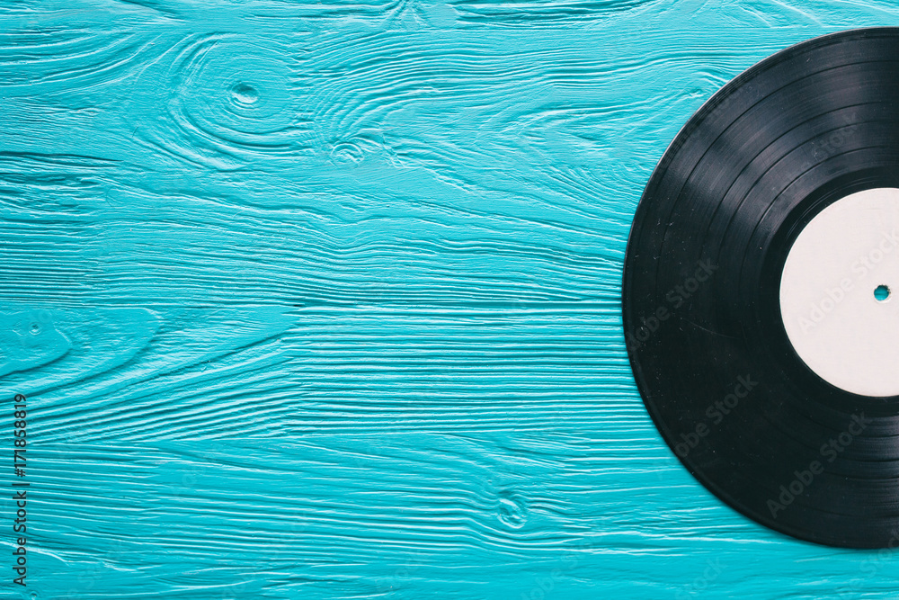 music records on wooden background Stock Photo | Adobe Stock