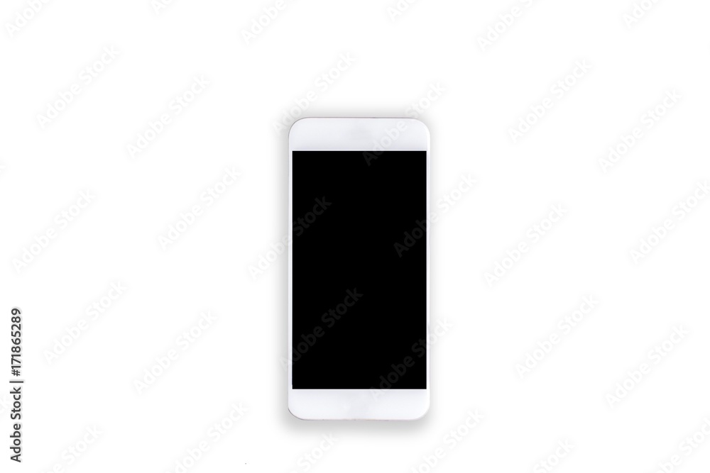smartphone on white background.using wallpaper for education, business ...