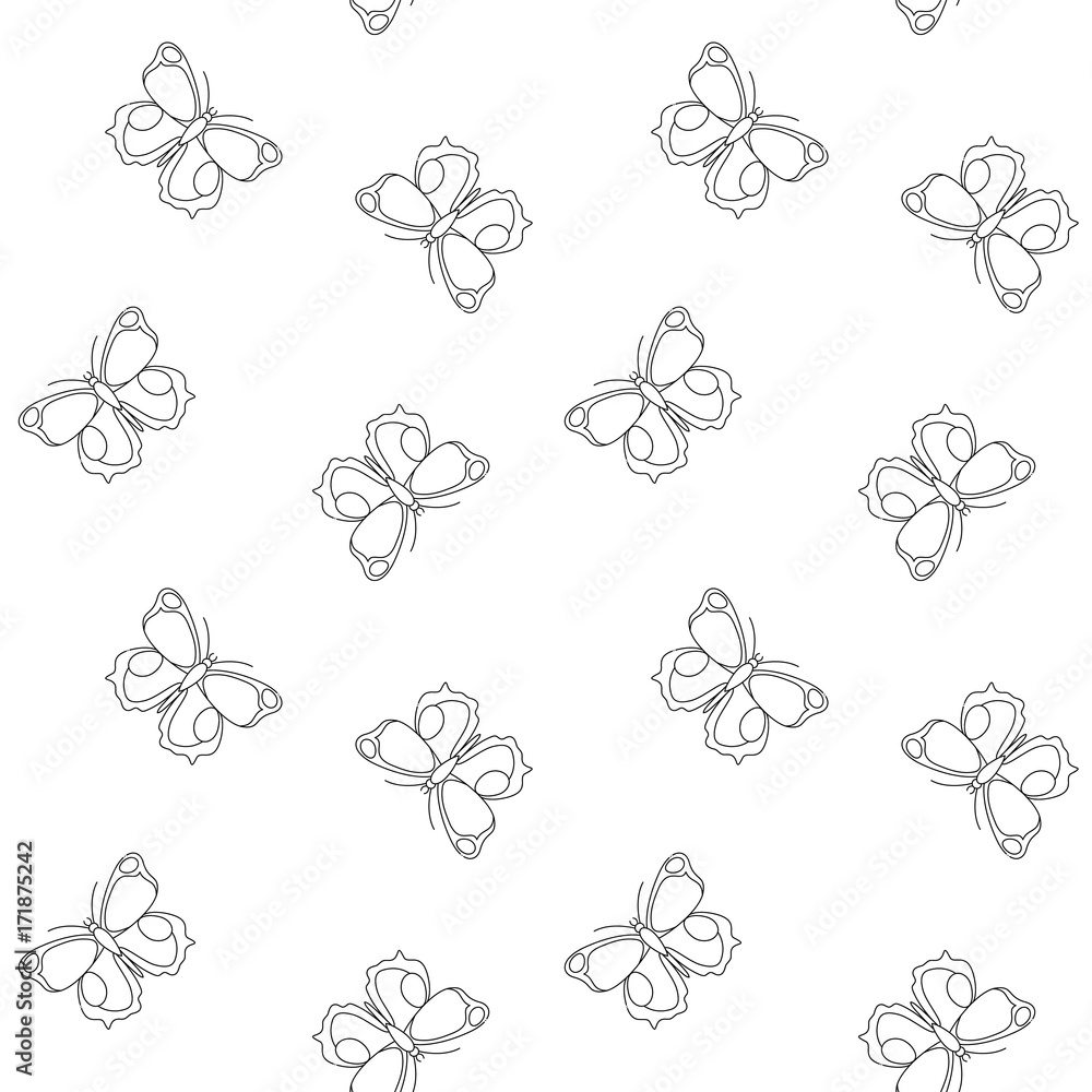 Butterfly seamless pattern. Repeating butterfly background for textile ...