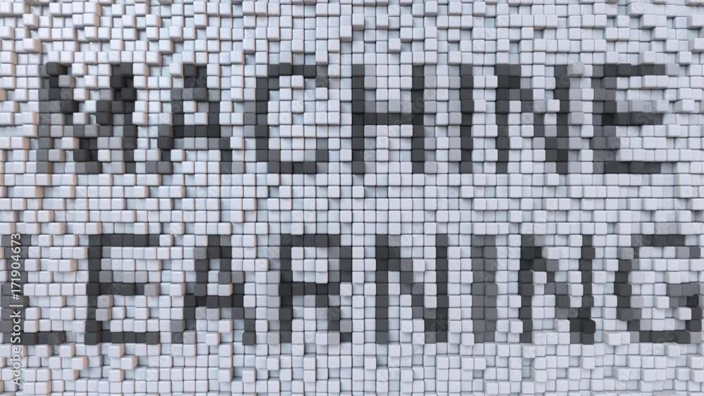 MACHINE LEARNING caption on fluctuating pixels motion background ...