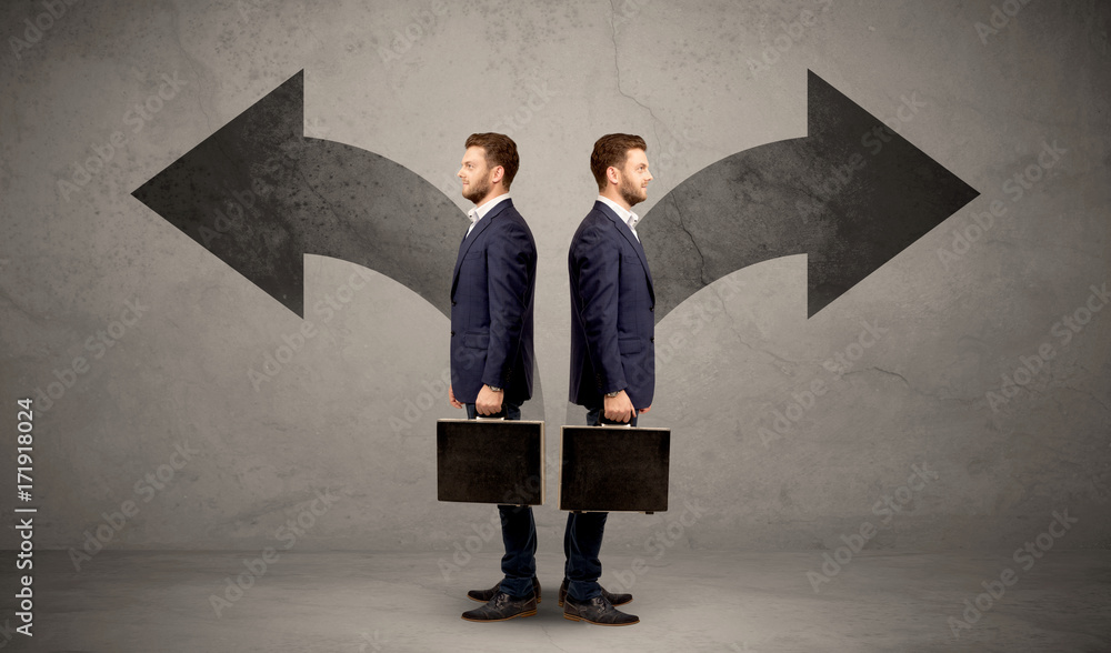 Businessman with two choices Stock Photo | Adobe Stock