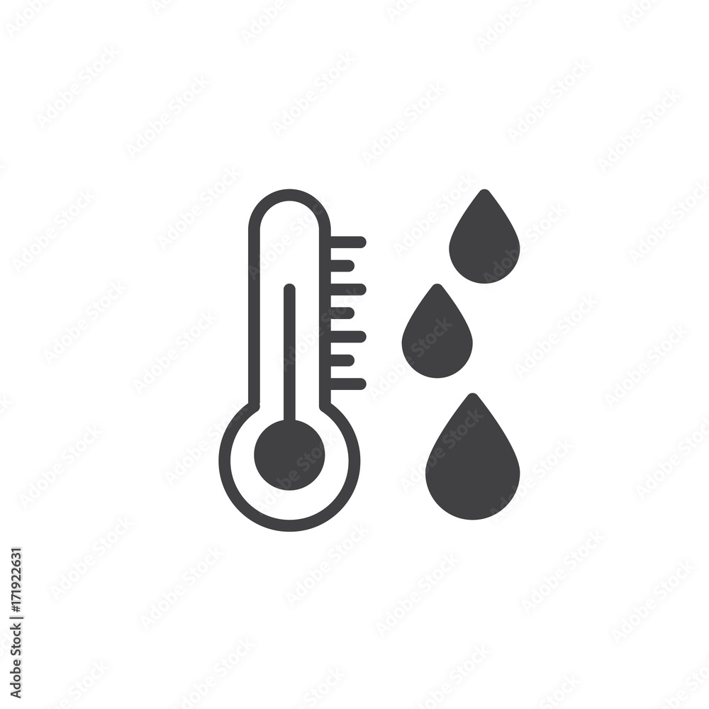 Dew point icon vector, filled flat sign, solid pictogram isolated on ...