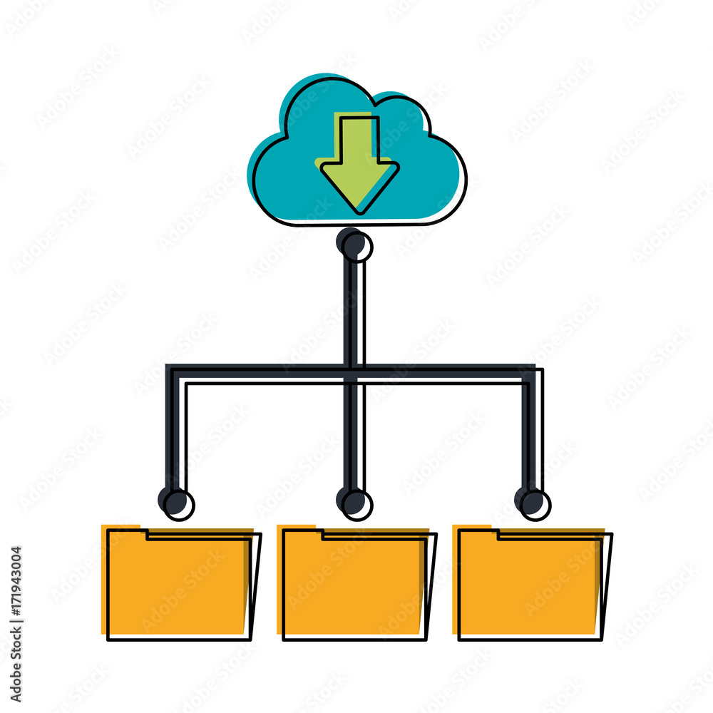 file folders network icon image vector illustration design Stock Vector ...