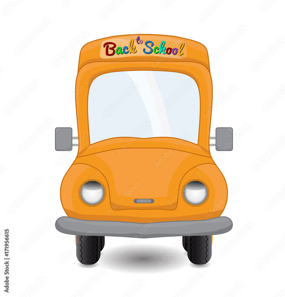 cartoon yellow old and classic school bus isolated Stock Vector | Adobe ...