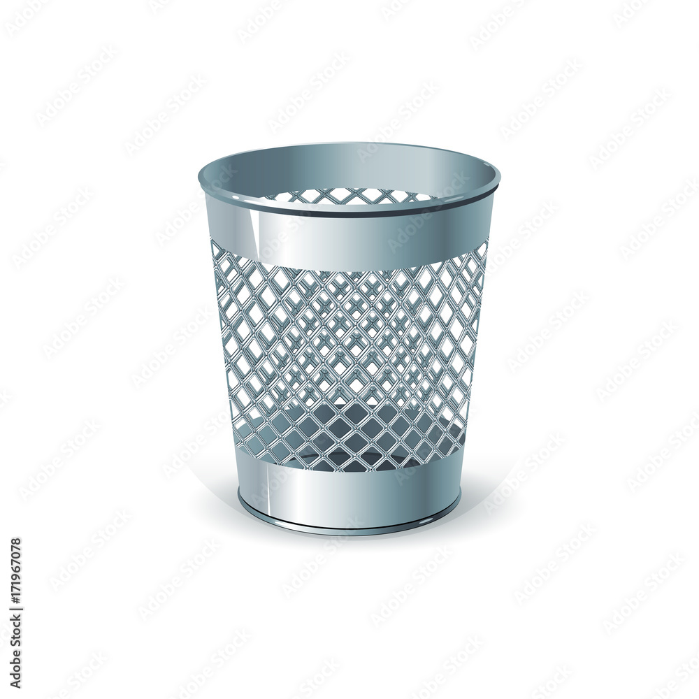 Metal office dustbin for paper ejection Stock Vector | Adobe Stock