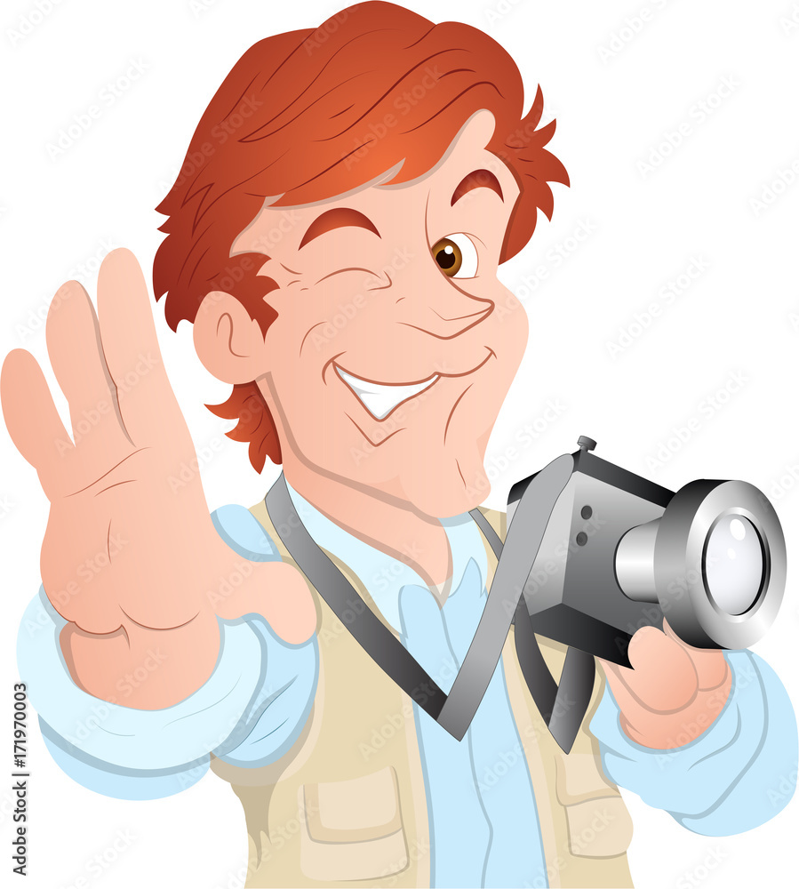 Male Cartoon Photographer - clip-art vector illustration Stock Vector ...