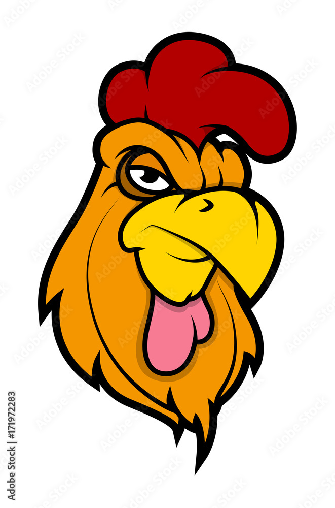 Rooster Face Mascot - vector clip-art illustration Stock Vector | Adobe ...