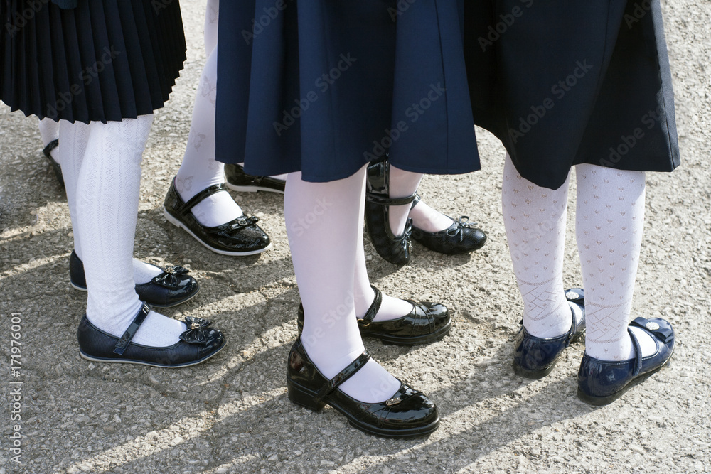 Children's feet coming to the knowledge Stock Photo | Adobe Stock