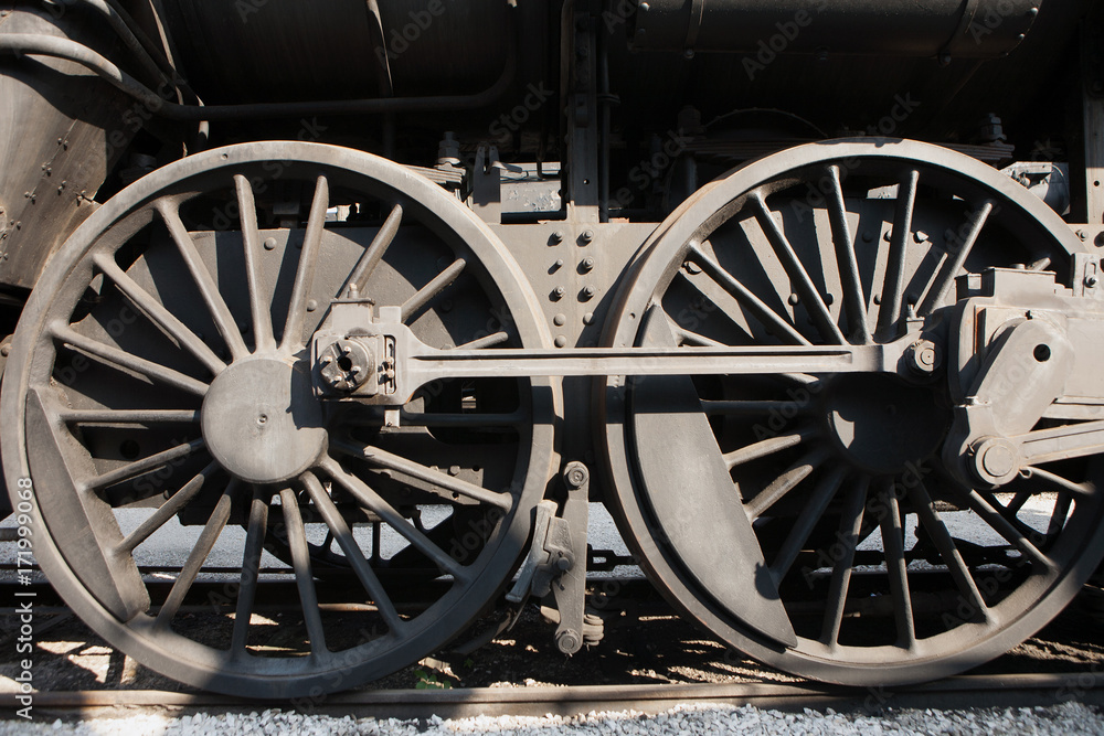 Steam engine wheels Stock Photo | Adobe Stock