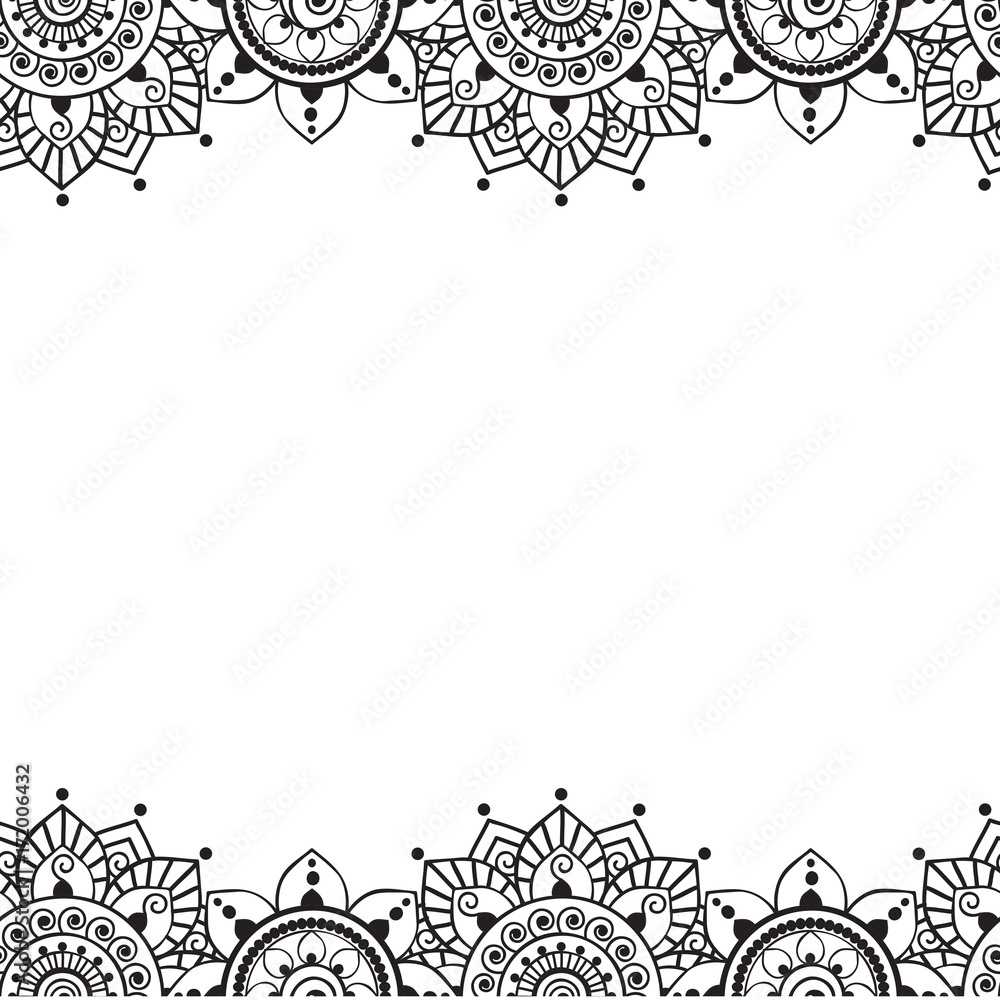Seamless Indian Borders Vector Abstract Floral Pattern 2 Stock Vector ...