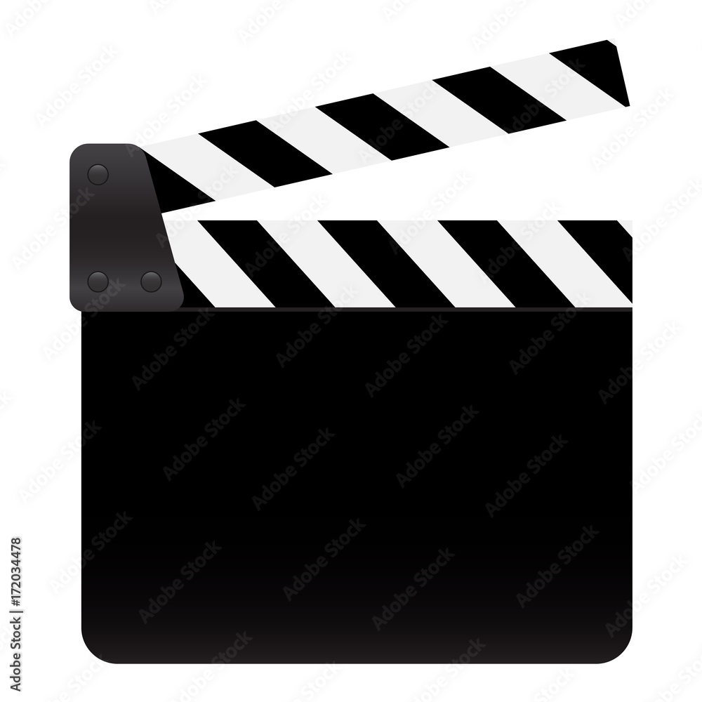 Vector Graphic Clapperboard. open blank black clapper board for the ...