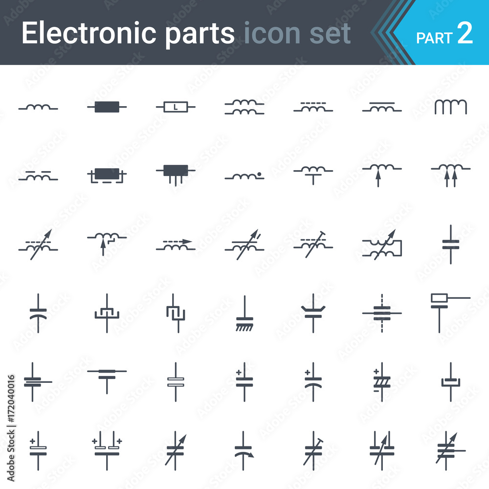 Complete vector set of electric and electronic circuit diagram symbols ...