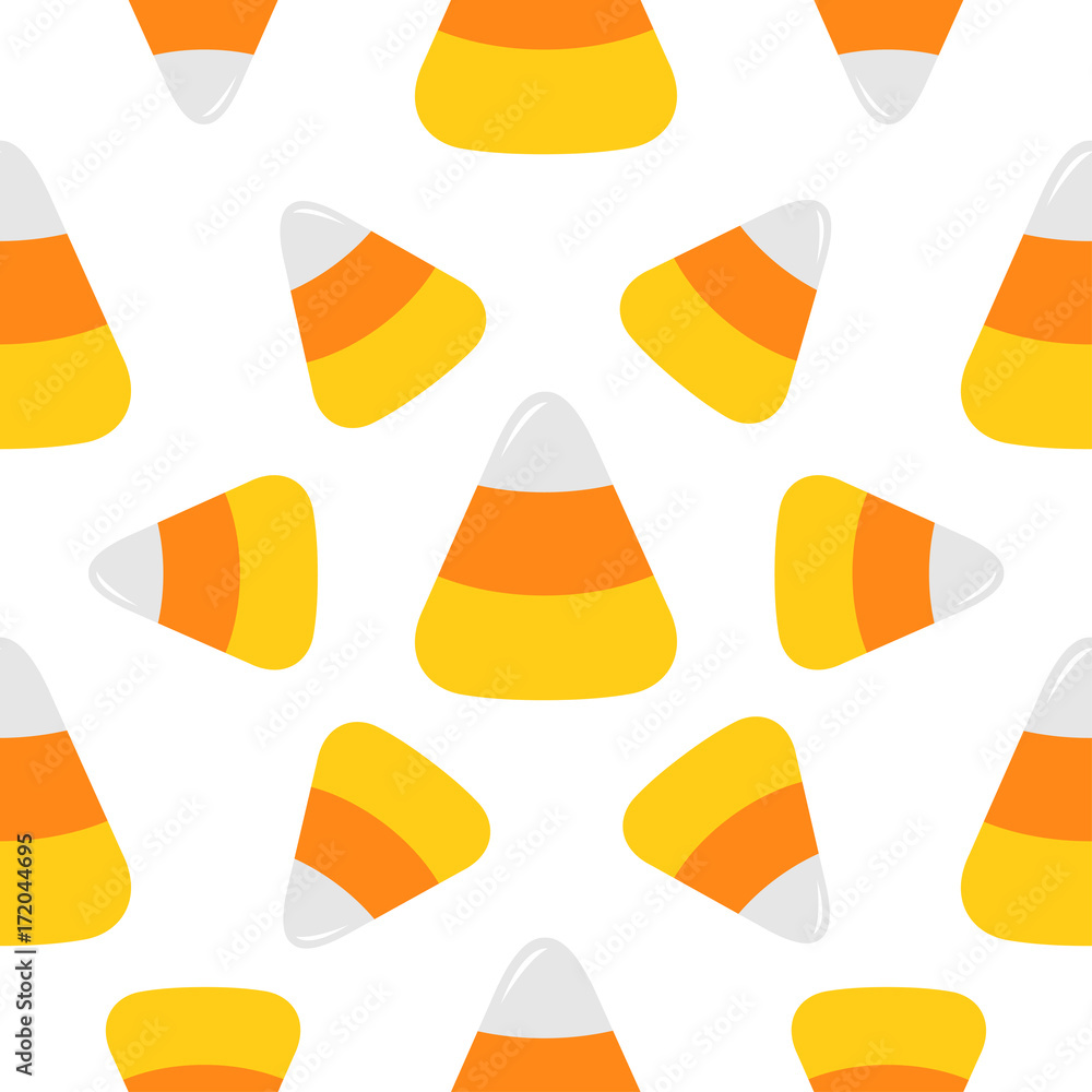 Happy Halloween. Candy corn big. Seamless Pattern. Wrapping paper ...
