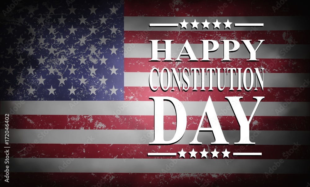 Happy Constitution Day background with USA flag Stock Illustration ...