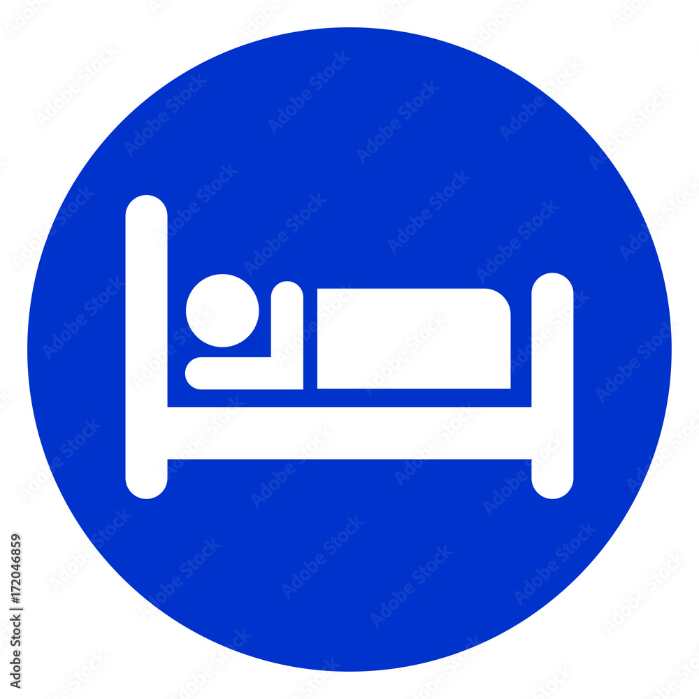 bed blue circle icon Stock Vector | Adobe Stock
