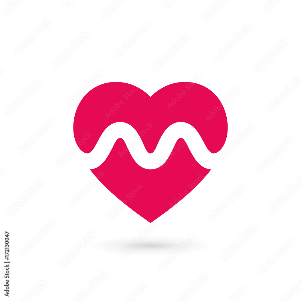 Letter M heart logo icon design template elements Stock Vector | Adobe ...